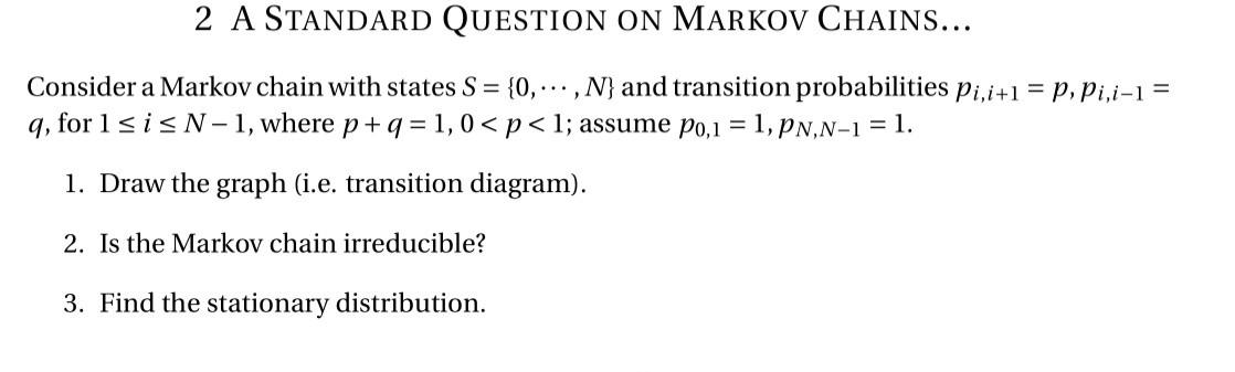 Solved 1 Some Computations Consider the Markov chain with | Chegg.com