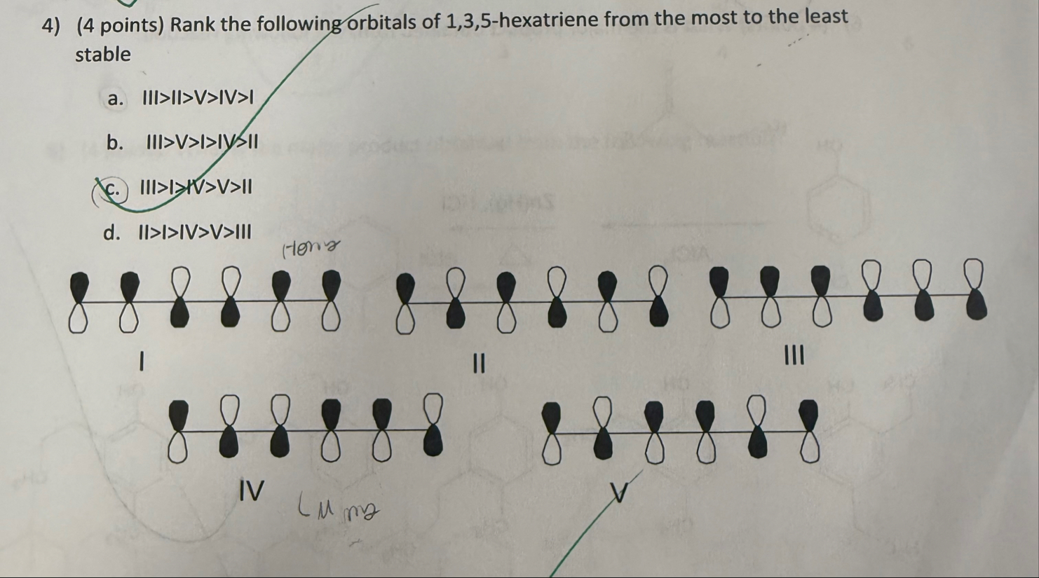 Solved (4 ﻿points) ﻿Rank the following orbitals of | Chegg.com