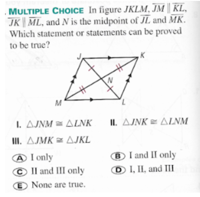 Solved MULTIPLE CHOICE In figure JKLM, JM | KL, JK | ML, and | Chegg.com