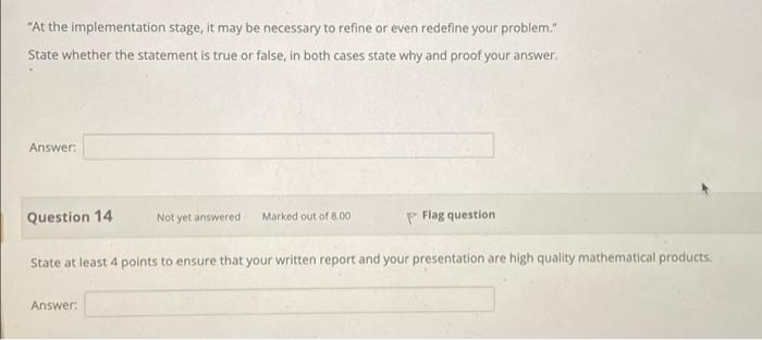 Solved "At the implementation stage, it may be necessary to | Chegg.com