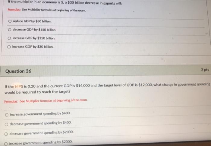 Solved If the multiplier in an economy is 5, a $30 billion | Chegg.com