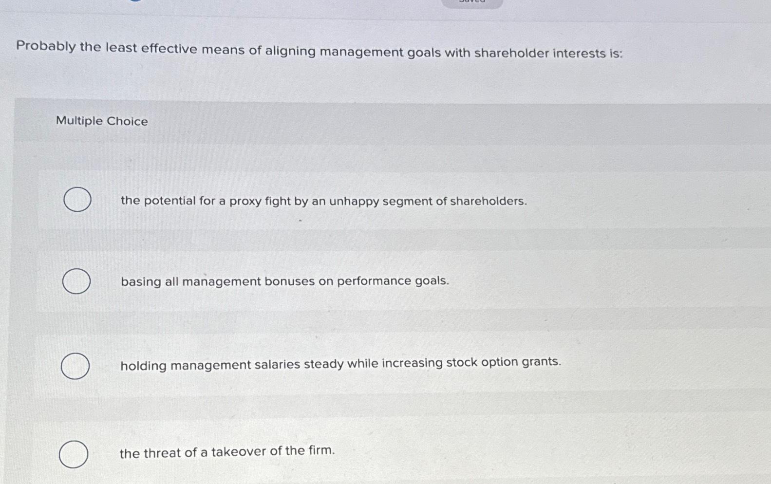 Solved Probably the least effective means of aligning | Chegg.com