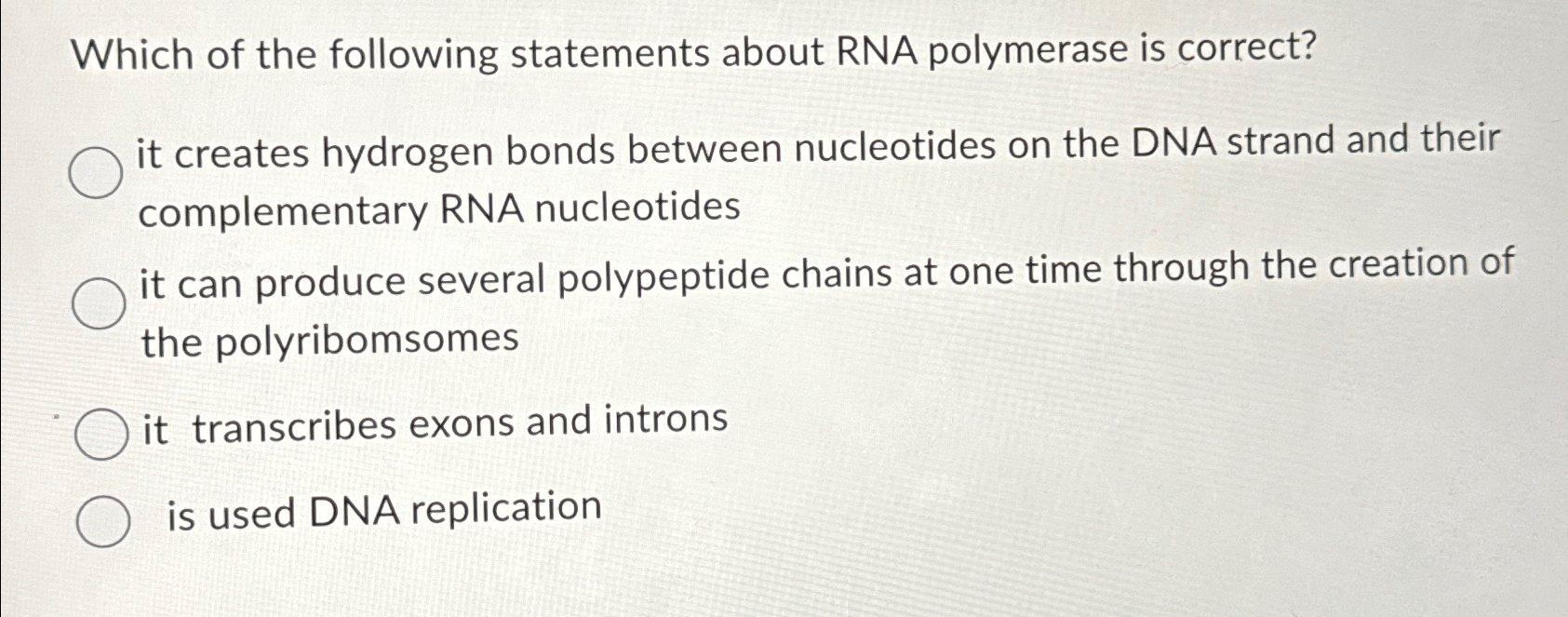 Solved Which of the following statements about RNA | Chegg.com