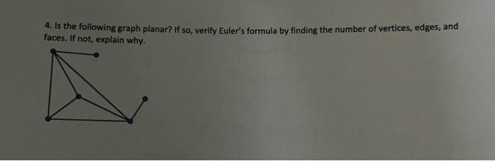 Solved 4. Is the following graph planar? If so, verify | Chegg.com