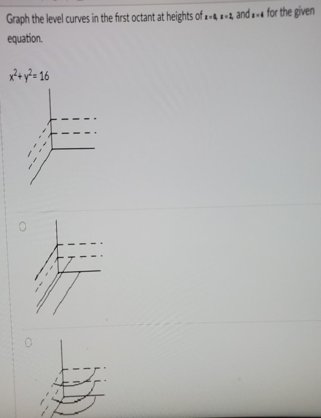 Solved Graph the level curves in the first octant at heights | Chegg.com