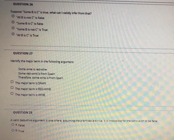 Solved QUESTION 7 Is the following syllogism valid? Some A | Chegg.com