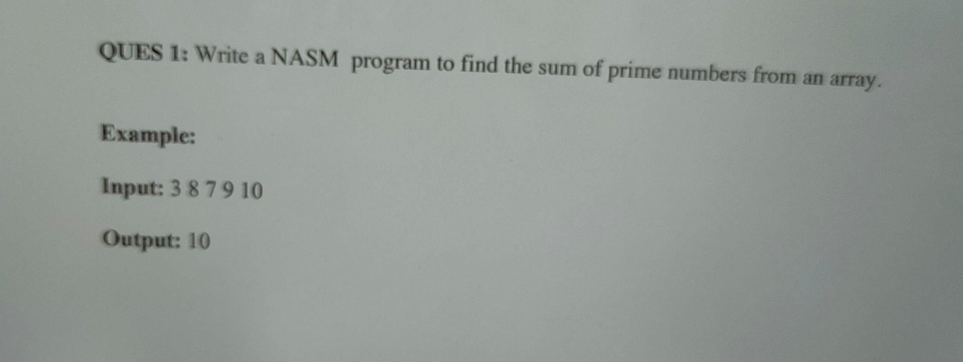 Solved nasm program (x86 architecture) .. it should give | Chegg.com