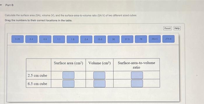 Solved Calculate the surtace area (SA), volume (V), and the | Chegg.com
