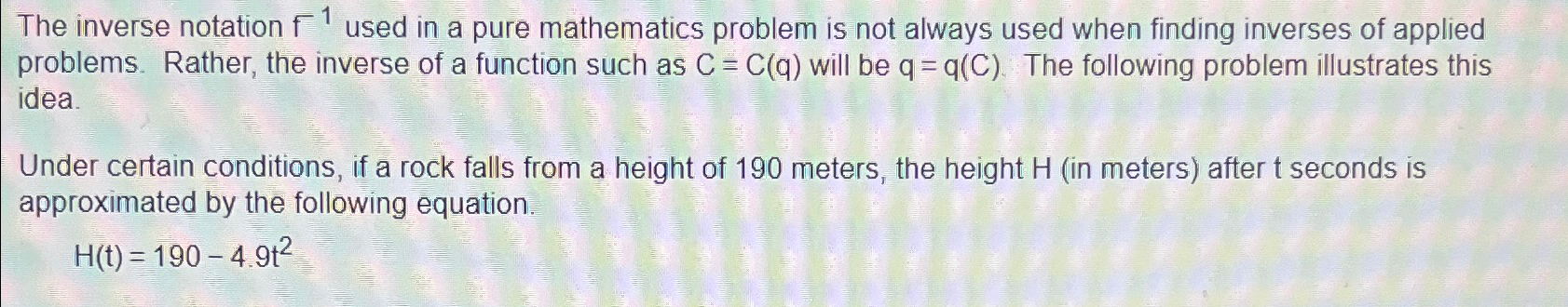 Solved The inverse notation f-1 ﻿used in a pure mathematics | Chegg.com