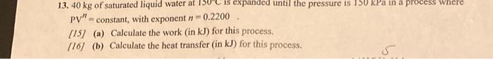 Solved PVn= constant, with exponent n=0.2200. [15] (a) | Chegg.com