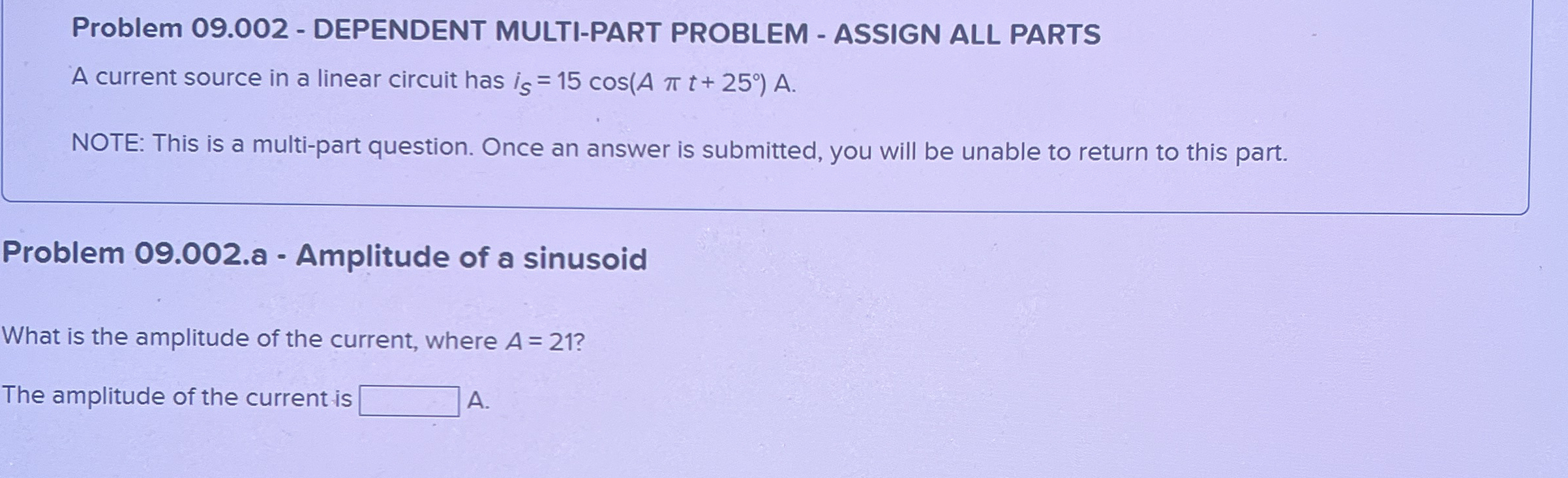 Solved Problem 09.002 - ﻿DEPENDENT MULTI-PART PROBLEM - | Chegg.com