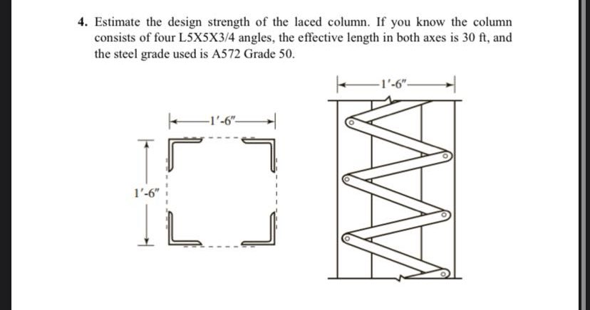 Solved Estimate the design strength of the laced column. If | Chegg.com