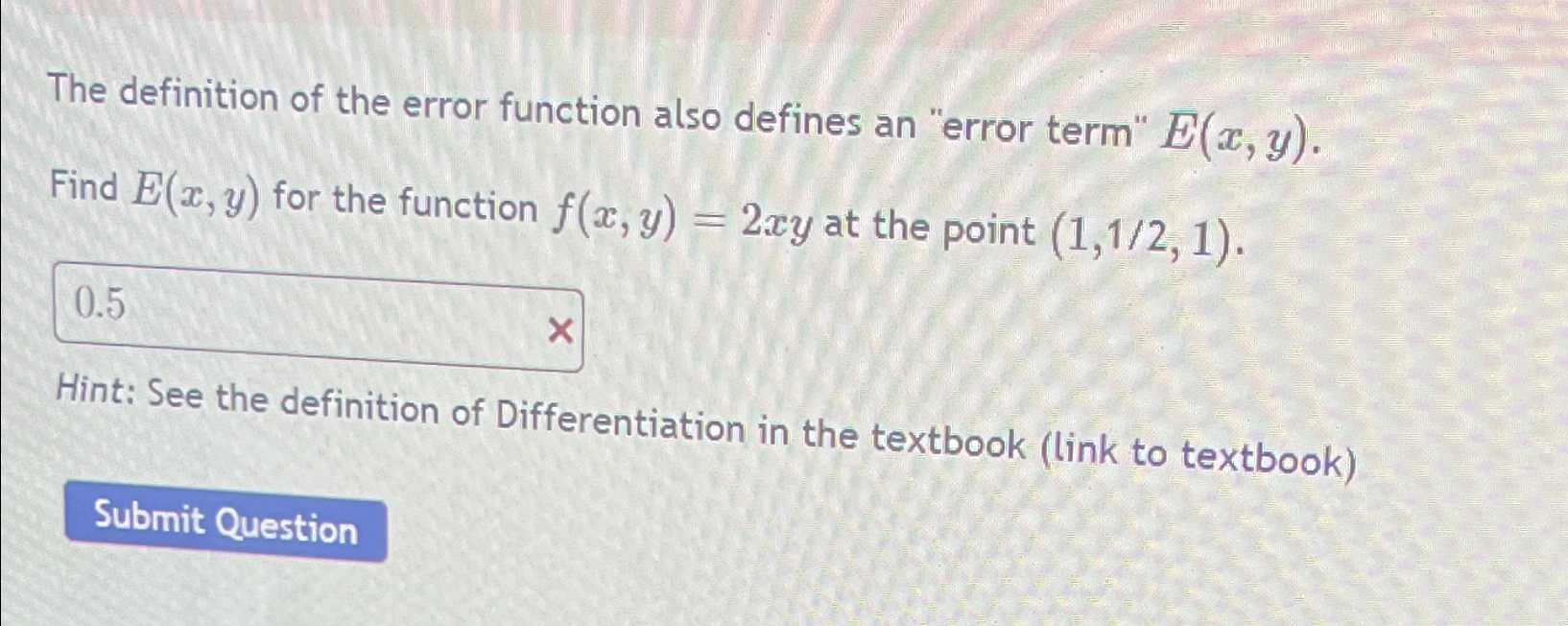 Solved The definition of the error function also defines an | Chegg.com