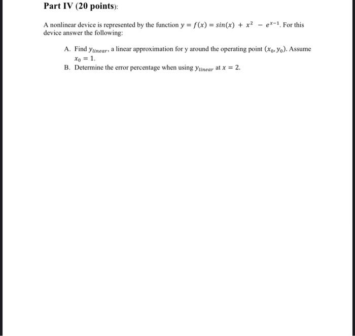 Solved A nonlinear device is represented by the function | Chegg.com