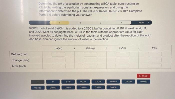Solved Determine the pH of a solution by constructing a BCA | Chegg.com