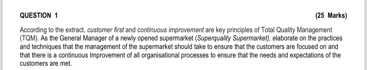 Solved QUESTION 1(25 ﻿Marks)According to the extract, | Chegg.com