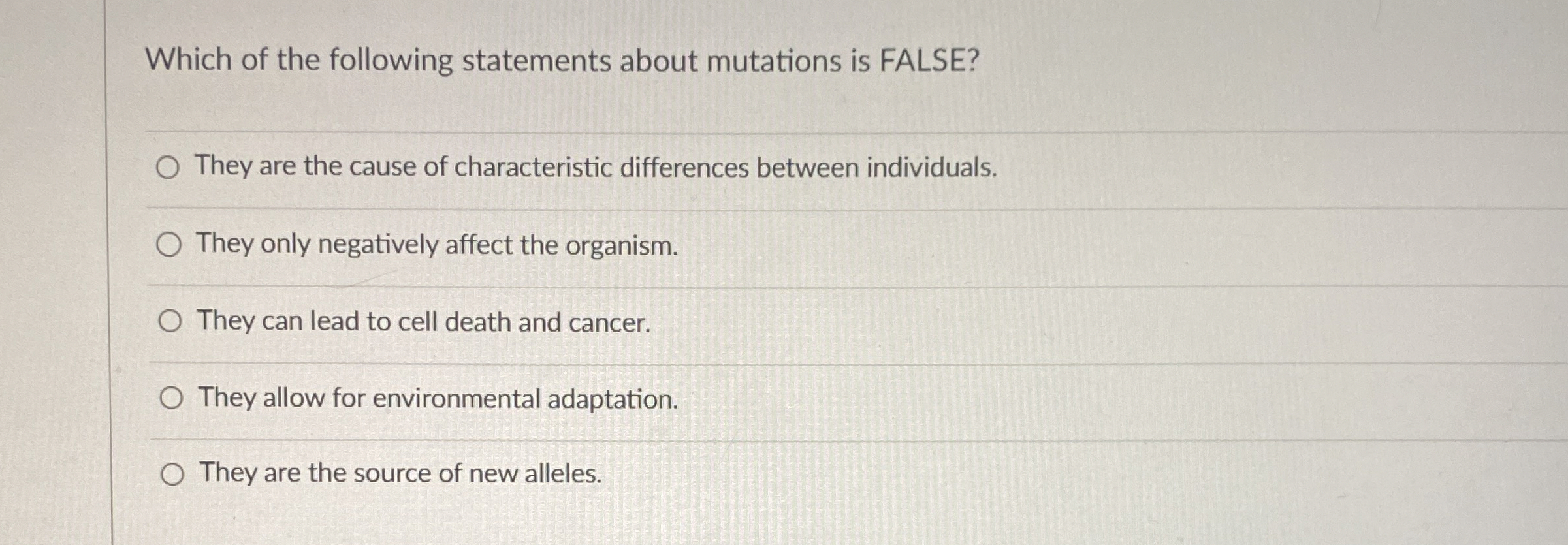 Solved WasWhich of the following statements about mutations | Chegg.com