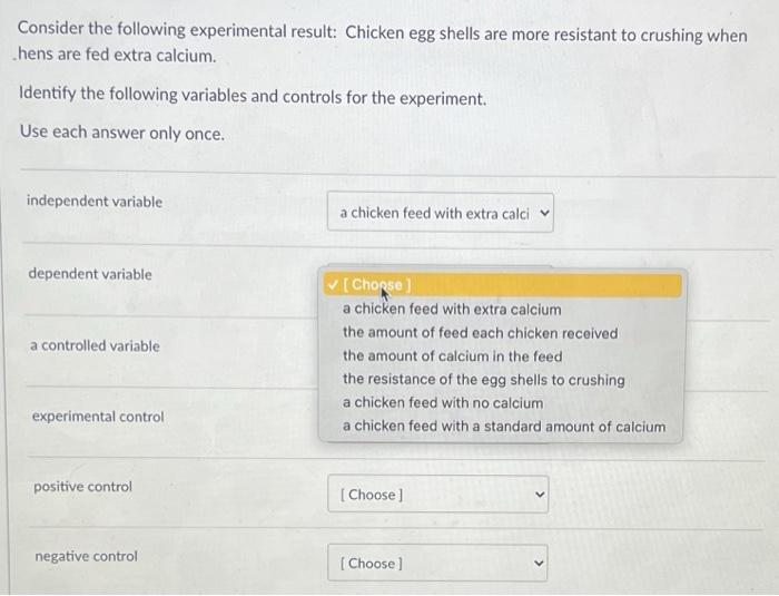 Solved Consider the following experimental result: Chicken | Chegg.com