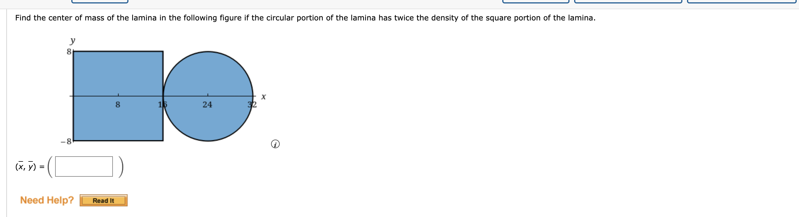 Solved Find the center of mass of the lamina in the | Chegg.com