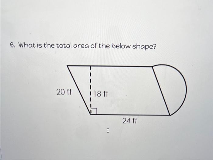 Solved 6. What is the total area of the below shape? | Chegg.com