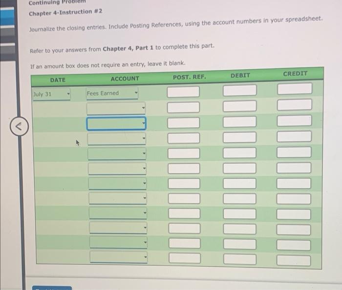 Continuing Chapter 4-Instruction #2 Journalize the | Chegg.com