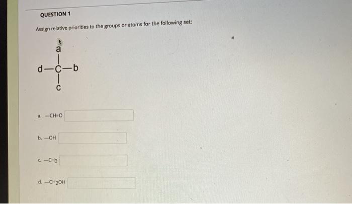 Solved QUESTION 1 Assign relative priorities to the groups | Chegg.com