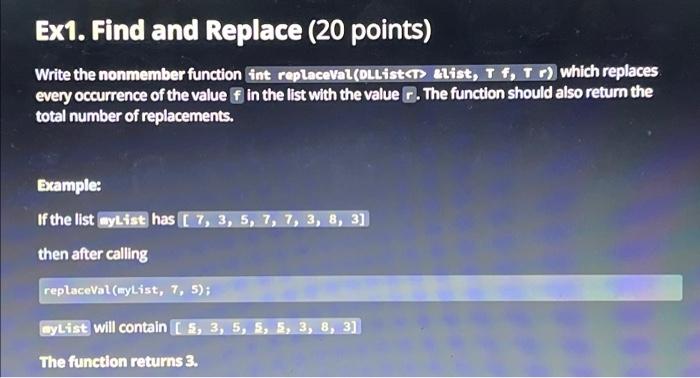 Solved Ex1 Find And Replace 20 Points Write The Nonmember