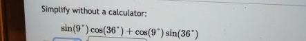 Solved Simplify without a | Chegg.com