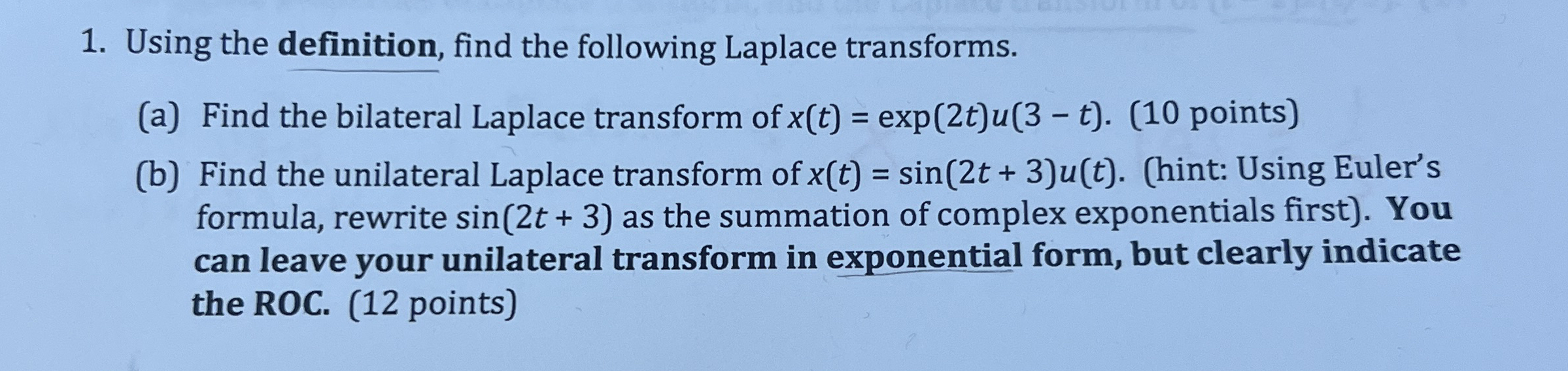 Solved Using the definition, find the following Laplace | Chegg.com