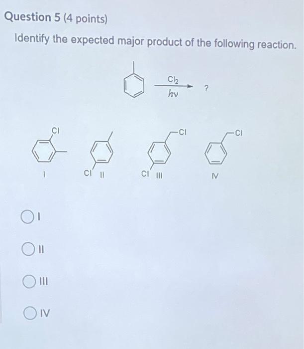 Solved Identify the expected major product of the following | Chegg.com