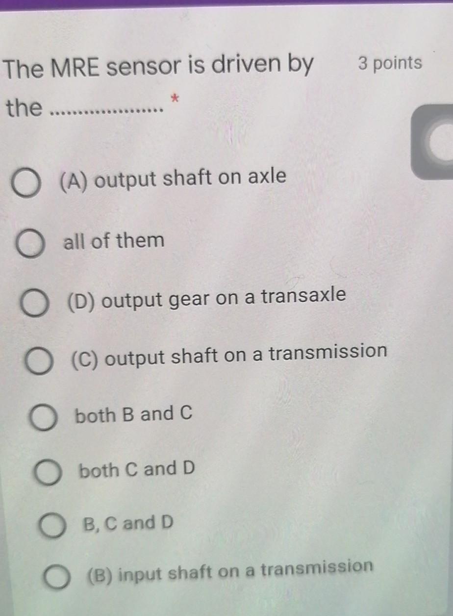 Solved 3 points The MRE sensor is driven by the ........... | Chegg.com
