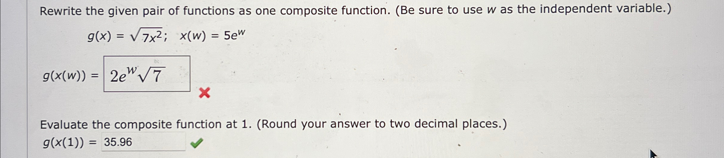 Solved Rewrite the given pair of functions as one composite | Chegg.com