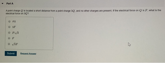 Solved Part A A point charge Q is located a short distance | Chegg.com