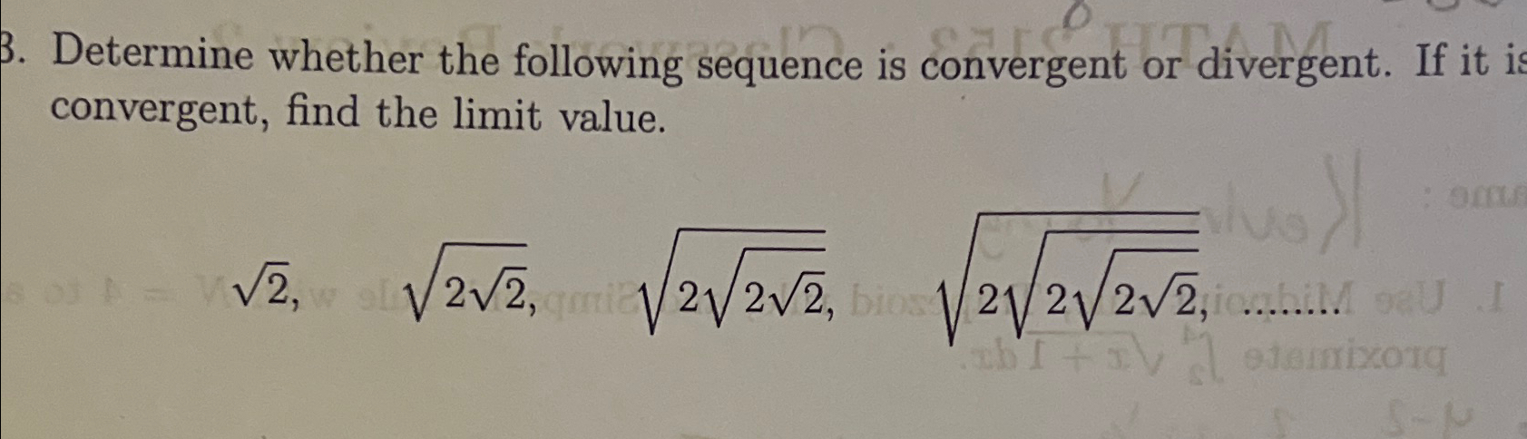 Determine whether the following sequence is | Chegg.com
