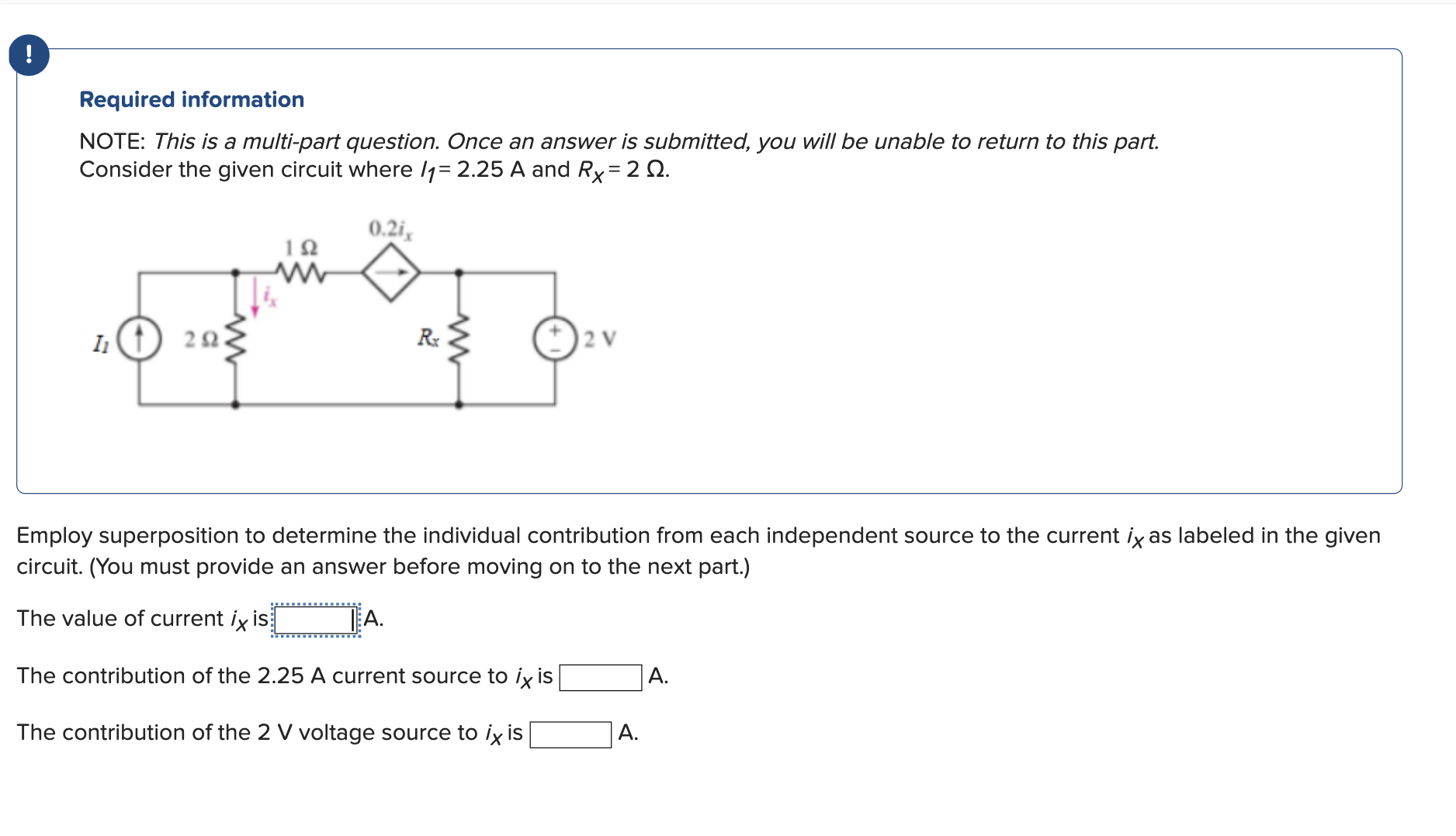 Solved The contribution of ﻿the 2.25 ﻿A current source | Chegg.com