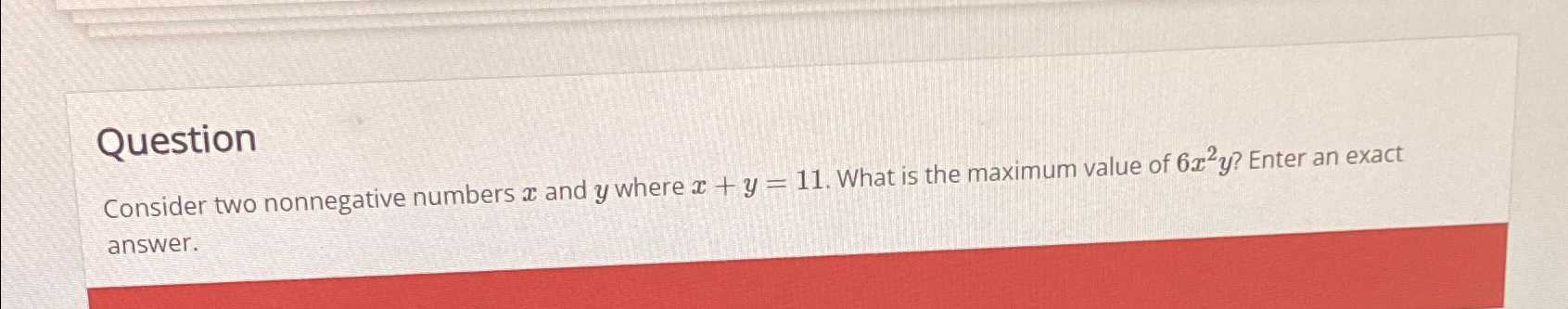 Solved QuestionConsider two nonnegative numbers x ﻿and y | Chegg.com