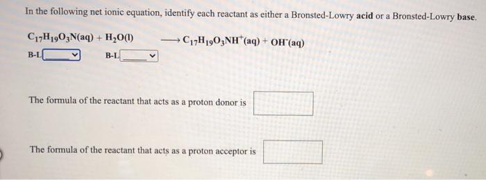 Solved In the following net ionic equation, identify each | Chegg.com