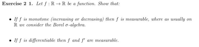 Solved Exercise 2 1. Let f:R→R be a function. Show that: - | Chegg.com