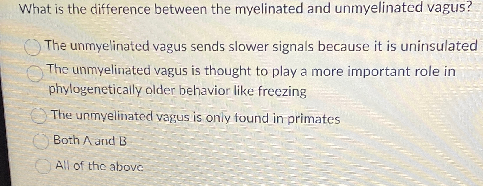 Solved What is the difference between the myelinated and | Chegg.com