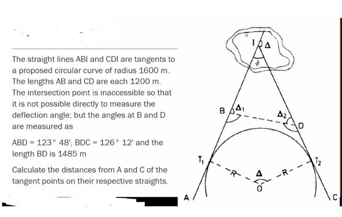Solved A B 4, Az The straight lines ABI and CDI are tangents | Chegg.com