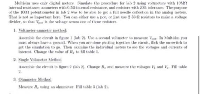 Solved Multisim uses only digital meters. Simulate the | Chegg.com