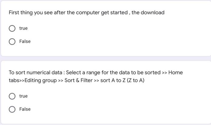 Solved First thing you see after the computer get started, | Chegg.com