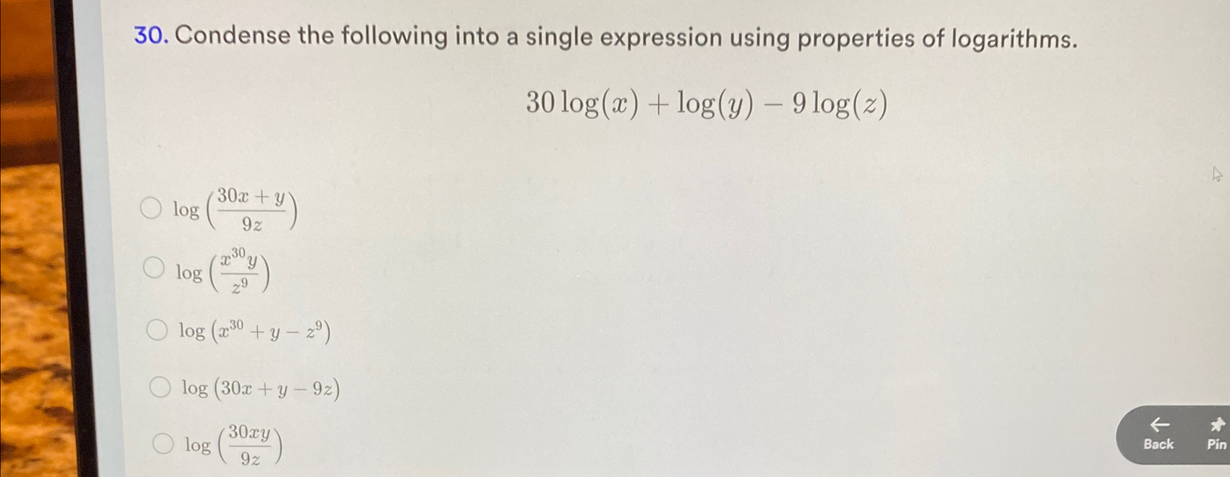 Solved Condense the following into a single expression using | Chegg.com