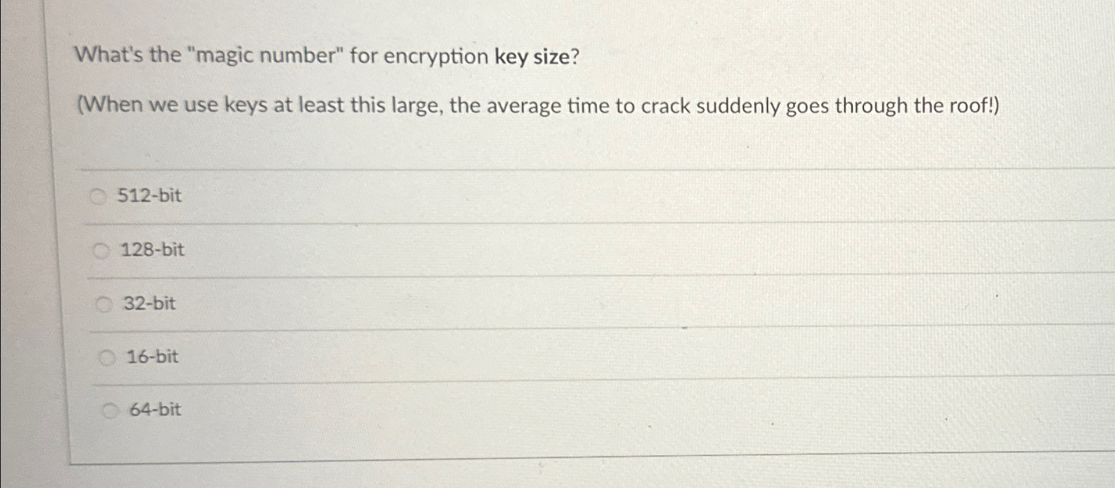 Solved What's the "magic number" for encryption key | Chegg.com