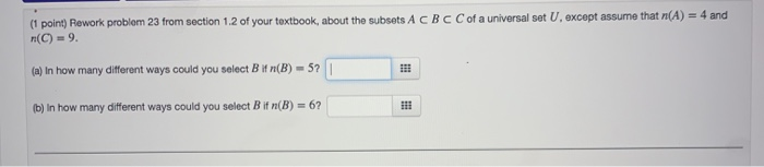 Solved (1 point) Rework problem 23 from section 1.2 of your | Chegg.com