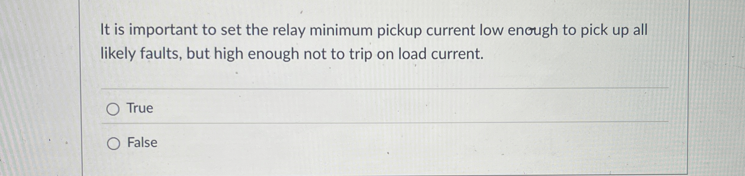 Solved It is important to set the relay minimum pickup | Chegg.com