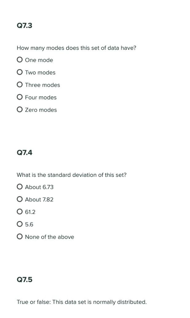 Solved Consider the data set {1,8,10,2,7}. Q7.1 What is the | Chegg.com