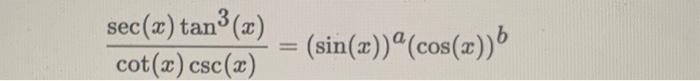 Solved sec(x) tan³ (x) 3 cot (x) csc(x) - (sin(x)) a | Chegg.com