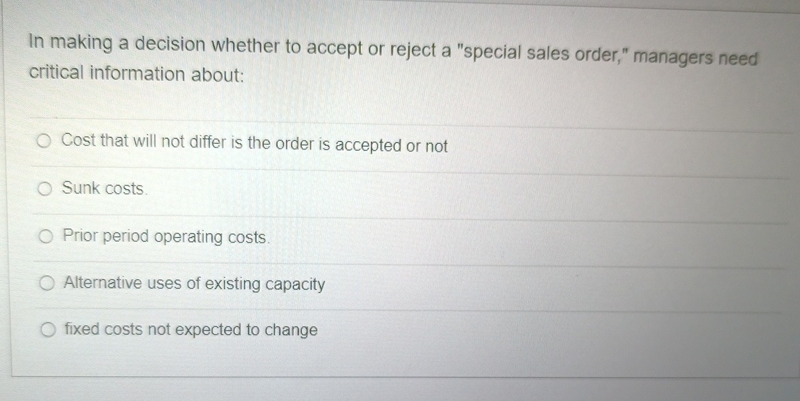 Solved In making a decision whether to accept or reject a | Chegg.com