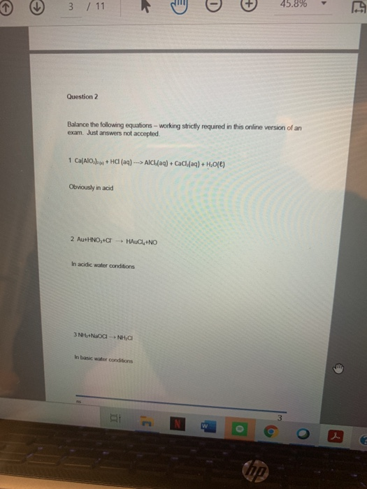 Solved 3 NH3+NaOci → NH2CI In basic water conditions Type | Chegg.com